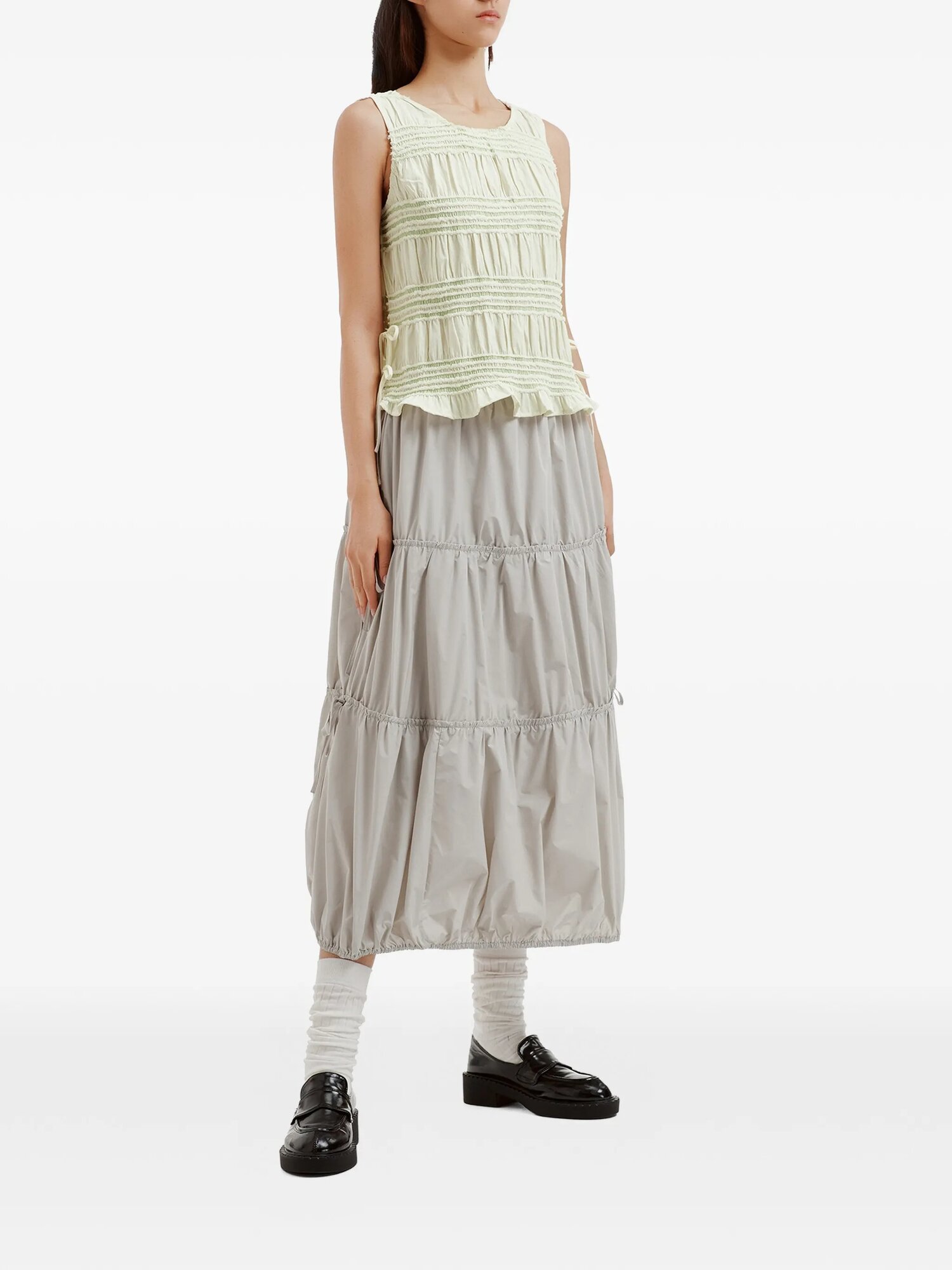 Блуза tout a coup Shirred ruffled blouse, размер 44 — фото 1