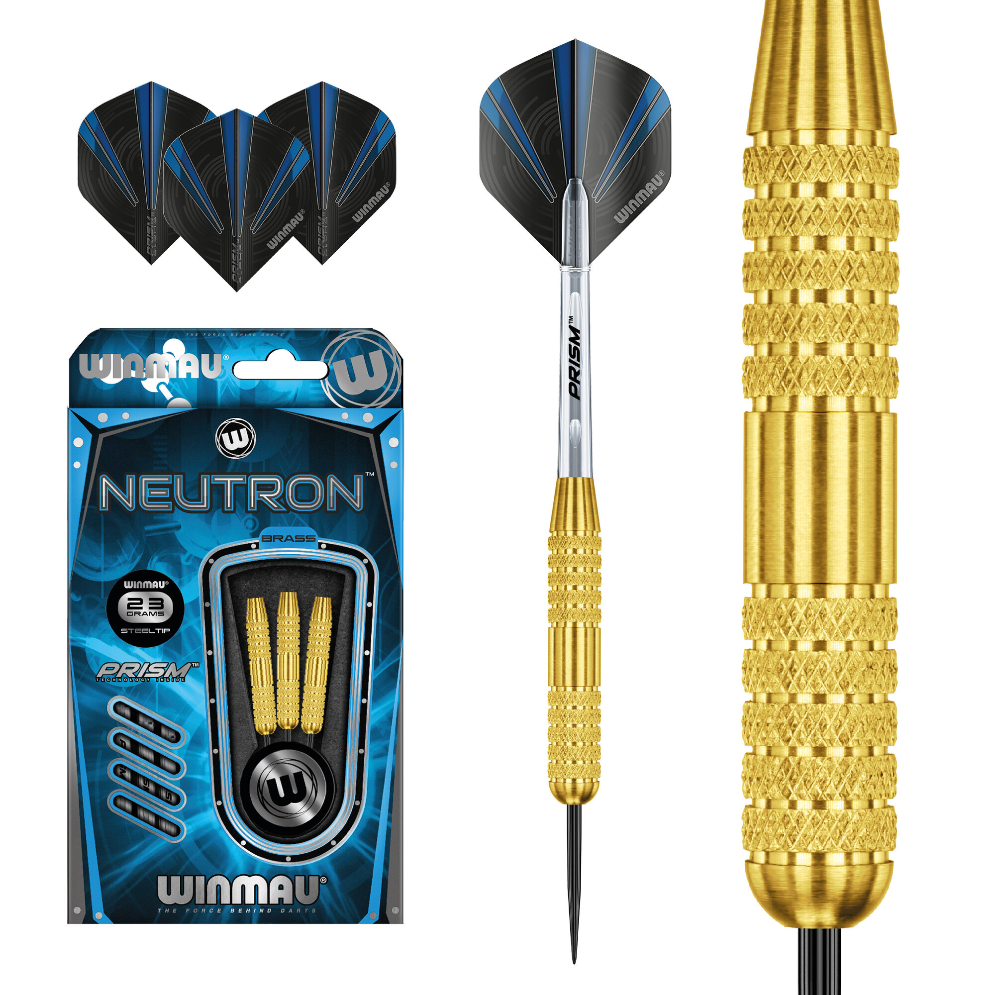 Дротики 23гр Winmau Neutron Brass NEW steeltip для игры в Дартс, подходят для начинающих