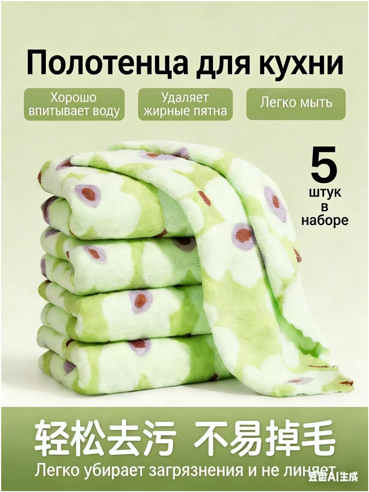 Тряпка, 5 шт уборка универсальная для дома
