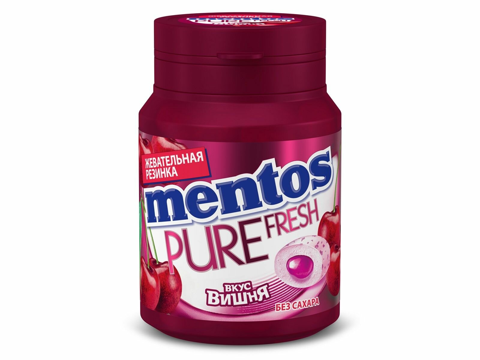 Mentos Жевательная резинка вишня, 54 г