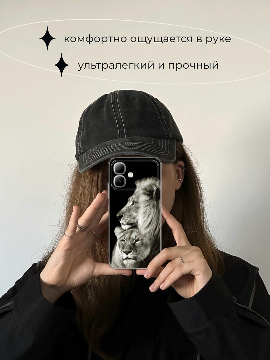 Чехол на Infinix Smart 20 / Инфиникс Смарт 20 с принтом Лев и львица — фото 1