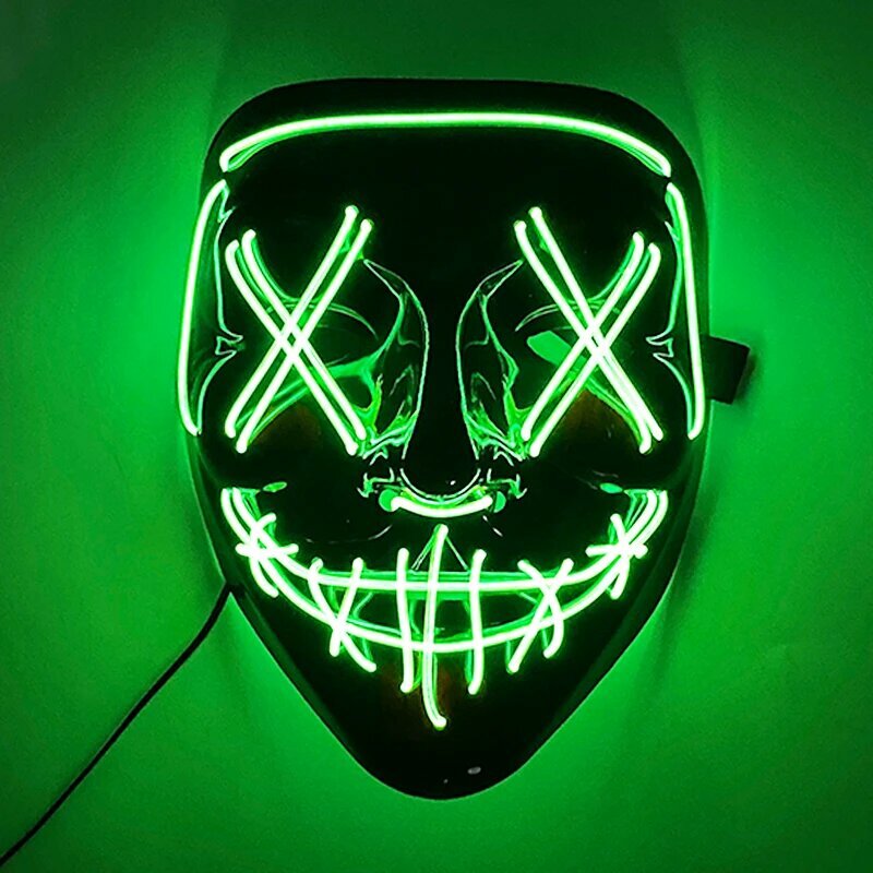 Неоновая маска EL Green Lemon green YEAHUI