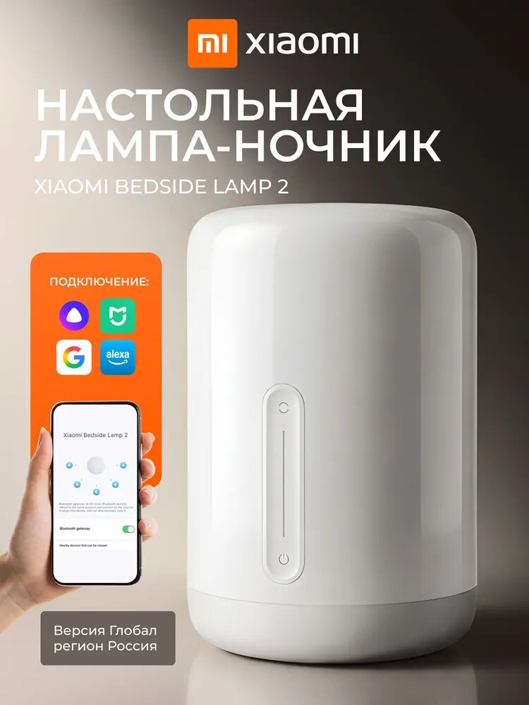 Умная настольная светодиодная лампа Xiaomi Bedside Lamp 2 с Алисой