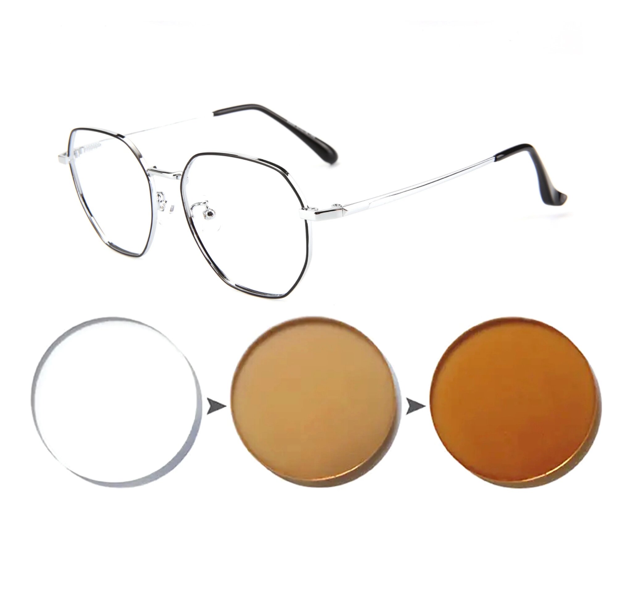 Bolema очки для зрения фотохромные, оправа 2209heiyin cha, Myopia-3.00