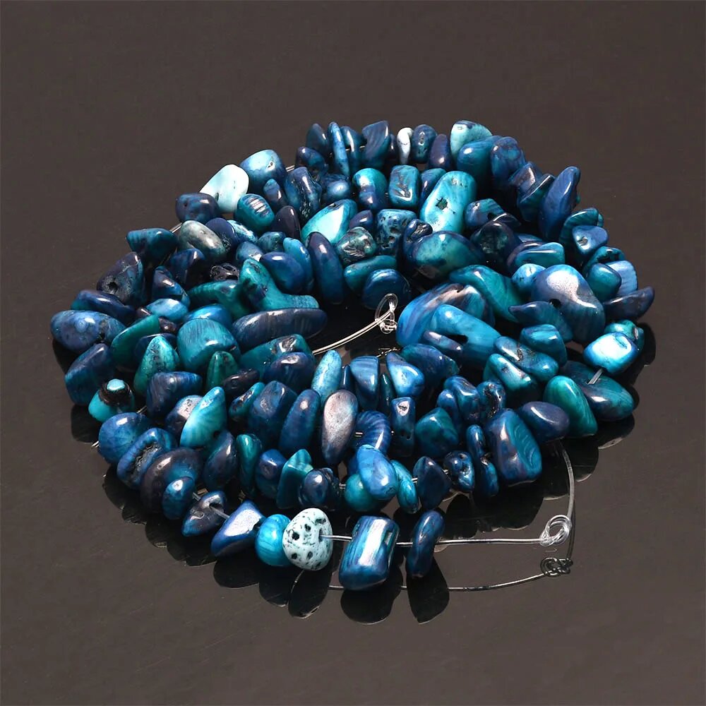 Бусины из агата Blue coral 5-8 мм