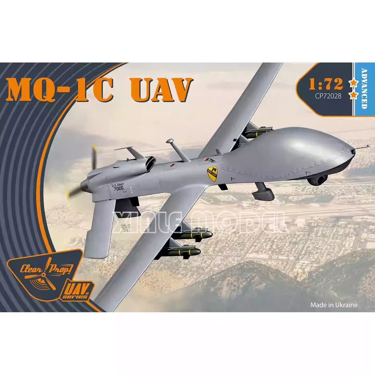 Пластиковый набор модели самолета CP72028 MQ-1C Grey Eagle 1/72