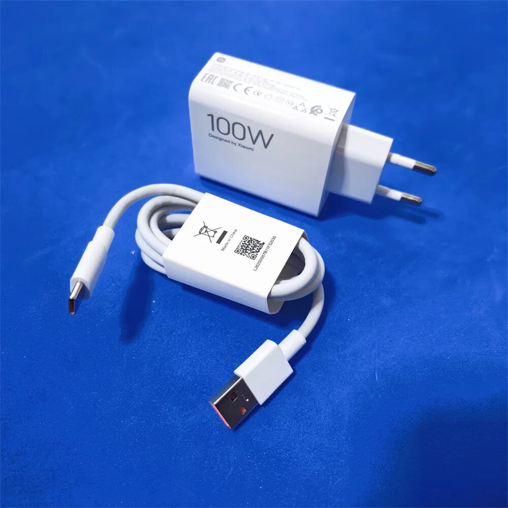 Оригинальное зарядное устройство Xiaomi 100W EU Turbo Fast Charger с адаптером EU Add 2M Cable