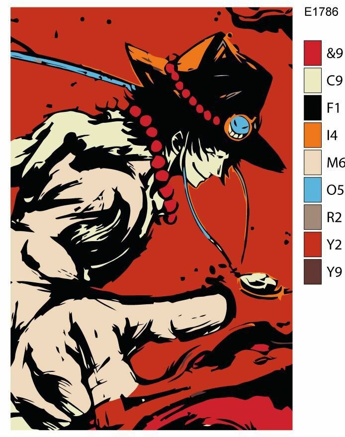 Детская картина по номерам E1786 "Аниме Ван Пис (One Piece). Портгас Д. Эйс Огненный Кулак" 20x30