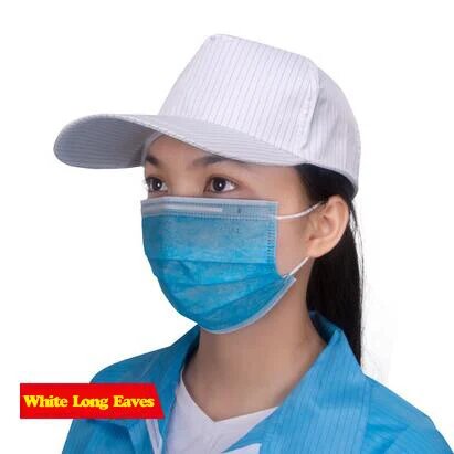 Защитная антистатическая кепка Casco White Long Eaves