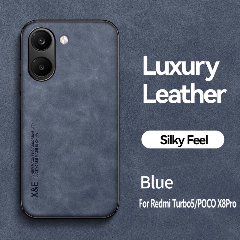 Кожаный чехол Blue для Poco X8 Pro