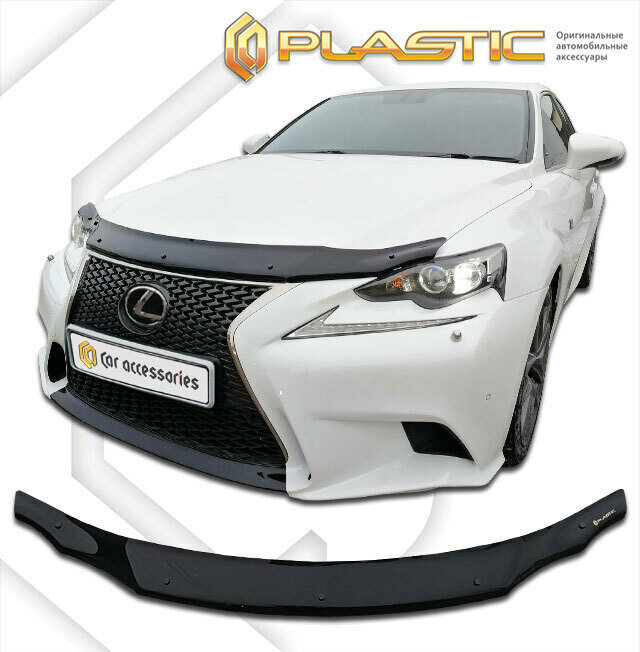 Дефлектор капота Lexus IS 2013-2020 Черный глянцевый СА Пластик