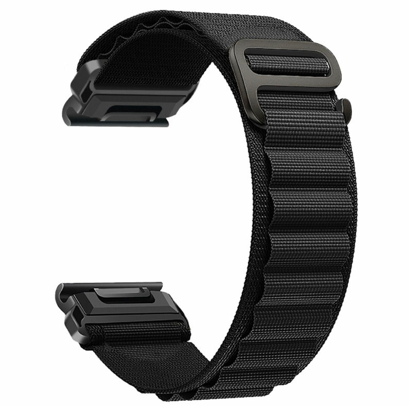 Тканевый ремешок Alpine loop MyPads 26мм альпийская петля для умных смарт часов Garmin Fenix 8 Pro 51mm. Черный MyPads