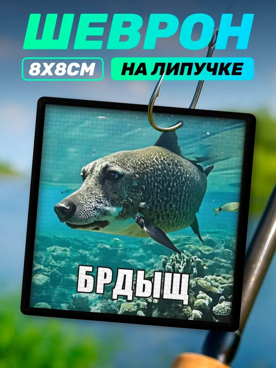 Шеврон на липучке рыбалка на куртку Мем Брдыщ