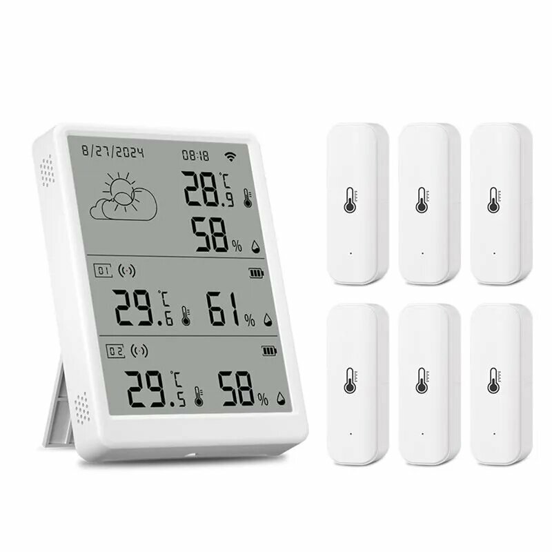 Tuya WIFI Метеостанция Цифровой Прогноз Экрана С 6 WiFi+RF433
