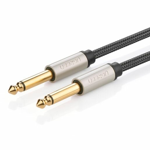 Кабель UGREEN AV128 (10638) 6.5mm Male to Male Stereo Auxiliary Aux Audio Cable. Длина: 2м. Цвет: серый.
