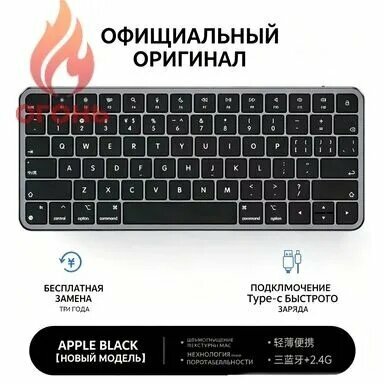 Клавиатура беспроводная Magic Keyboard, Английская раскладка, черный матовый