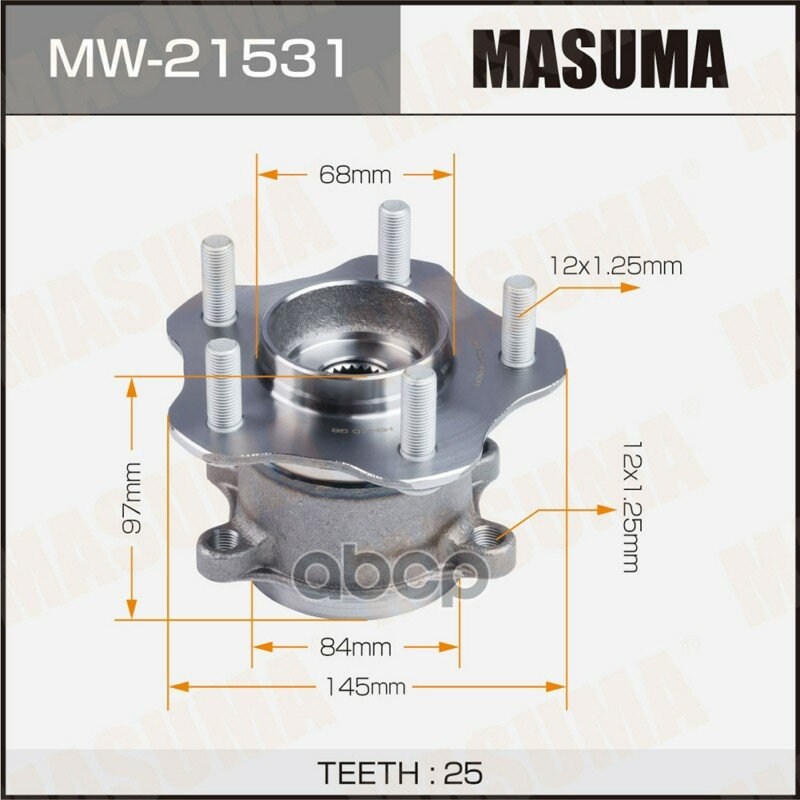 Ступичный узел MASUMA rear X-TRAIL, SERENA / T32R, NC26 Masuma арт. MW21531