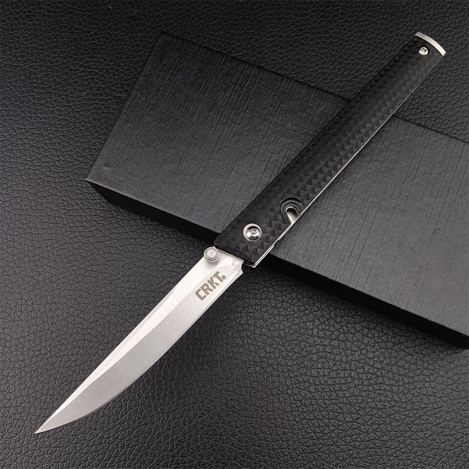 Складной нож CRKT CEO Bamboo 7096YGK с клинком из стали 8Cr13Mov с обработкой Stonewashed, рукоятью из нейлонового стекловолокна, для повседневного ношения, с замком Liner Lock.