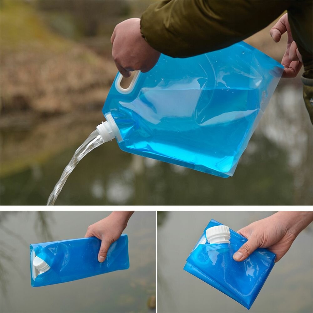 Канистра для воды складная для похода, дачи, туризма объем 4 л.