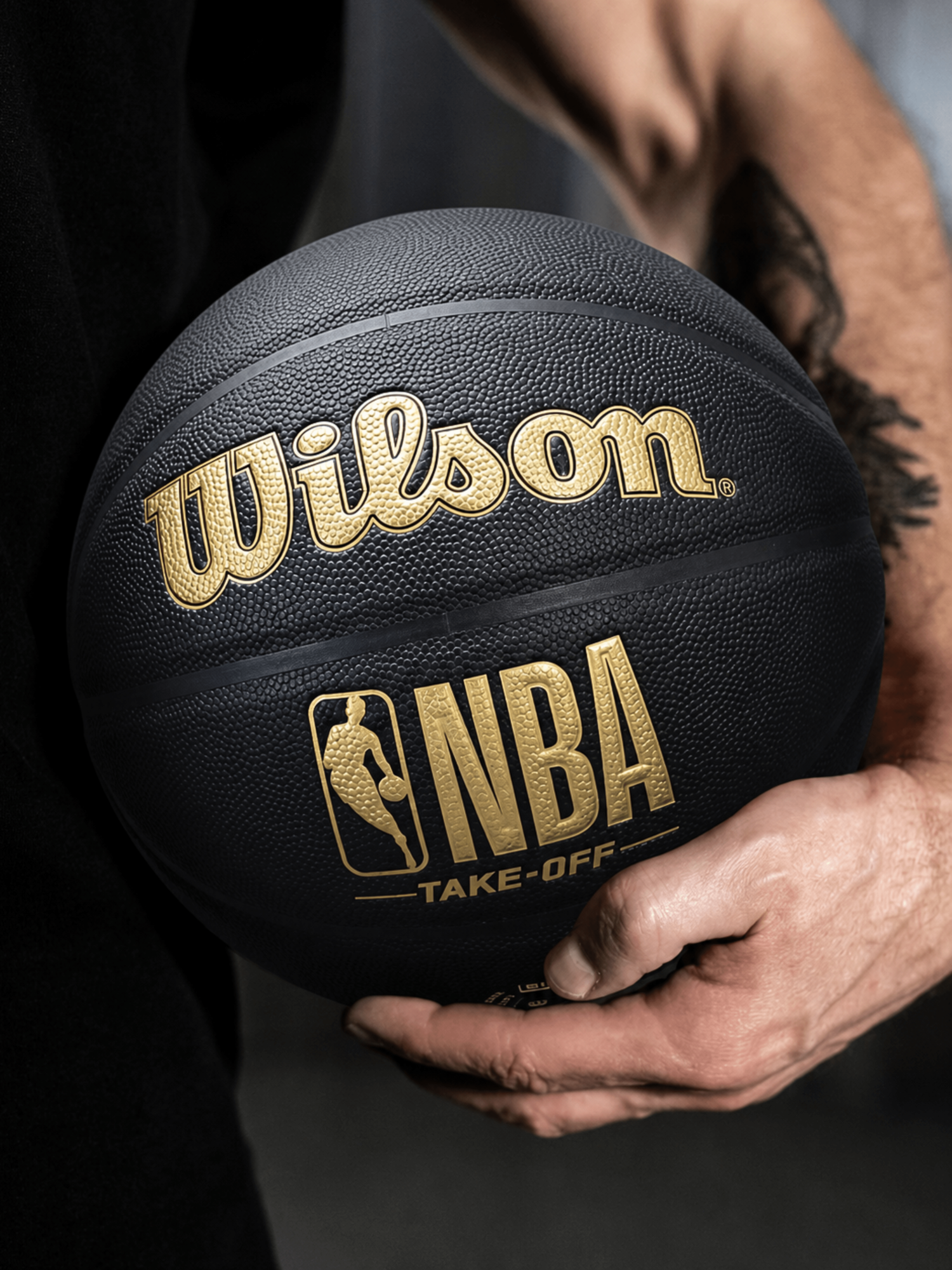 Мяч баскетбольный Wilson NBA Take-Off, размер 7, чёрно-золотой, для улицы и зала