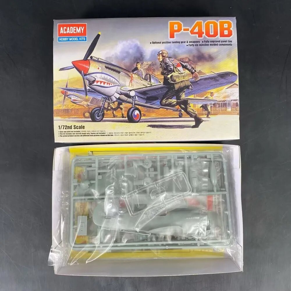 Academy AC12456 1/72 P-40B сборная модель самолета, кремовый, ABS пластик