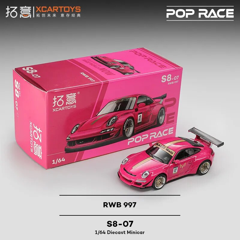 XCARTOYS POP RACE 1/64 Porsche 997 Розовый S8-07