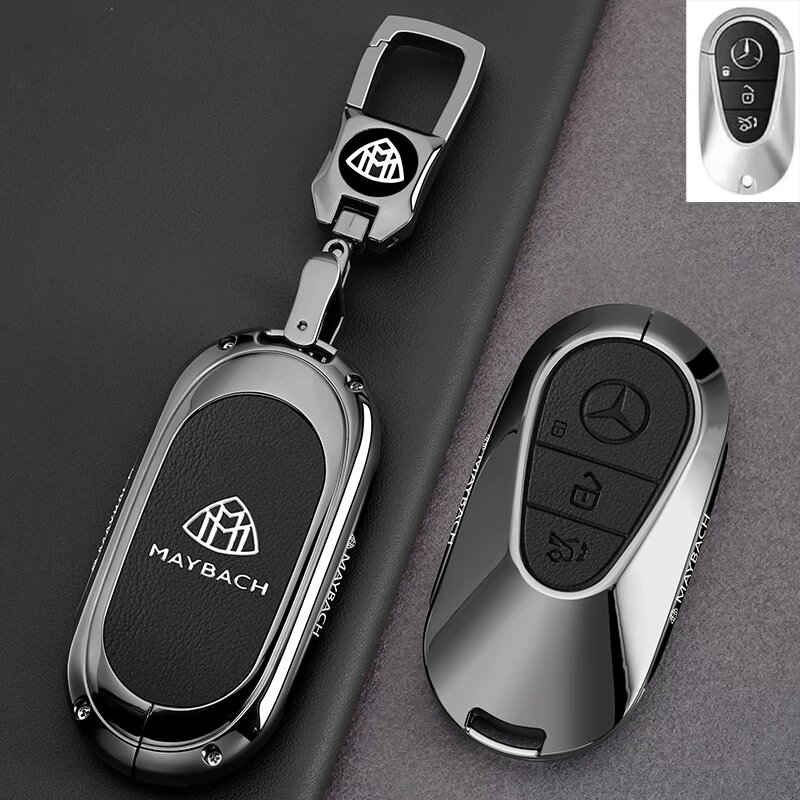 Чехол для ключа Mercedes-Maybach с клипом Maybach C-дизайн, классический черный аксессуар