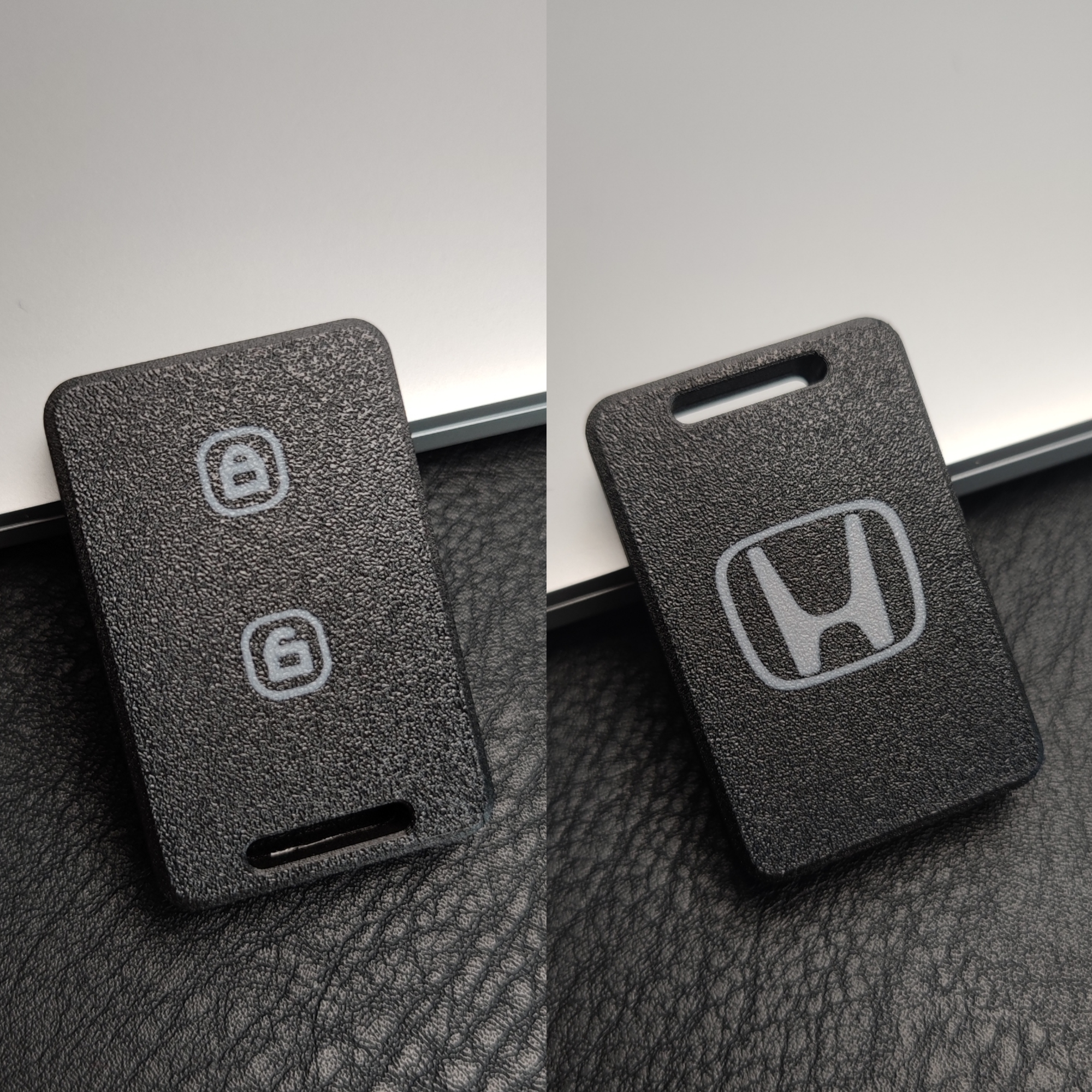3D-печатный черно-серый двухкнопочный чехол для ключа Honda Civic, Accord, CR-V
