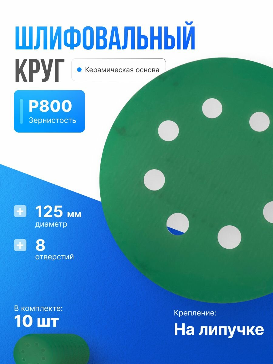 Vitatools Круг шлифовальный 125 x 1; P800 шлифовальный диск 125 мм зернистость P800