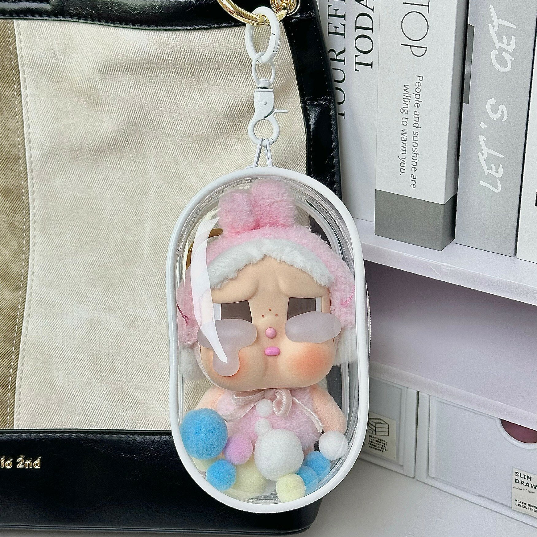 Белый чехол для кукол CRYBABY Tear Factory с силиконовой веревкой и пуговицей, пылезащитное хранение