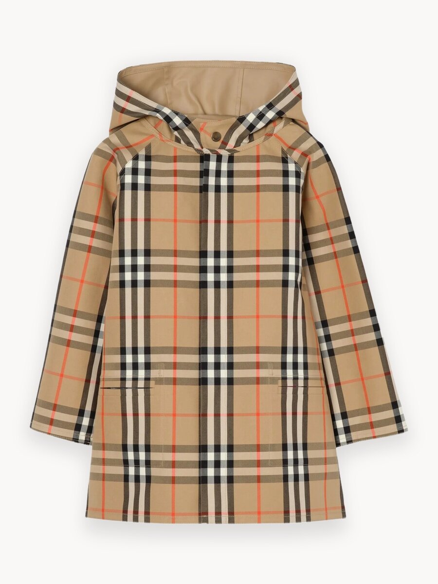 Пальто BURBERRY Hooded coat, размер 6 лет, разноцветный