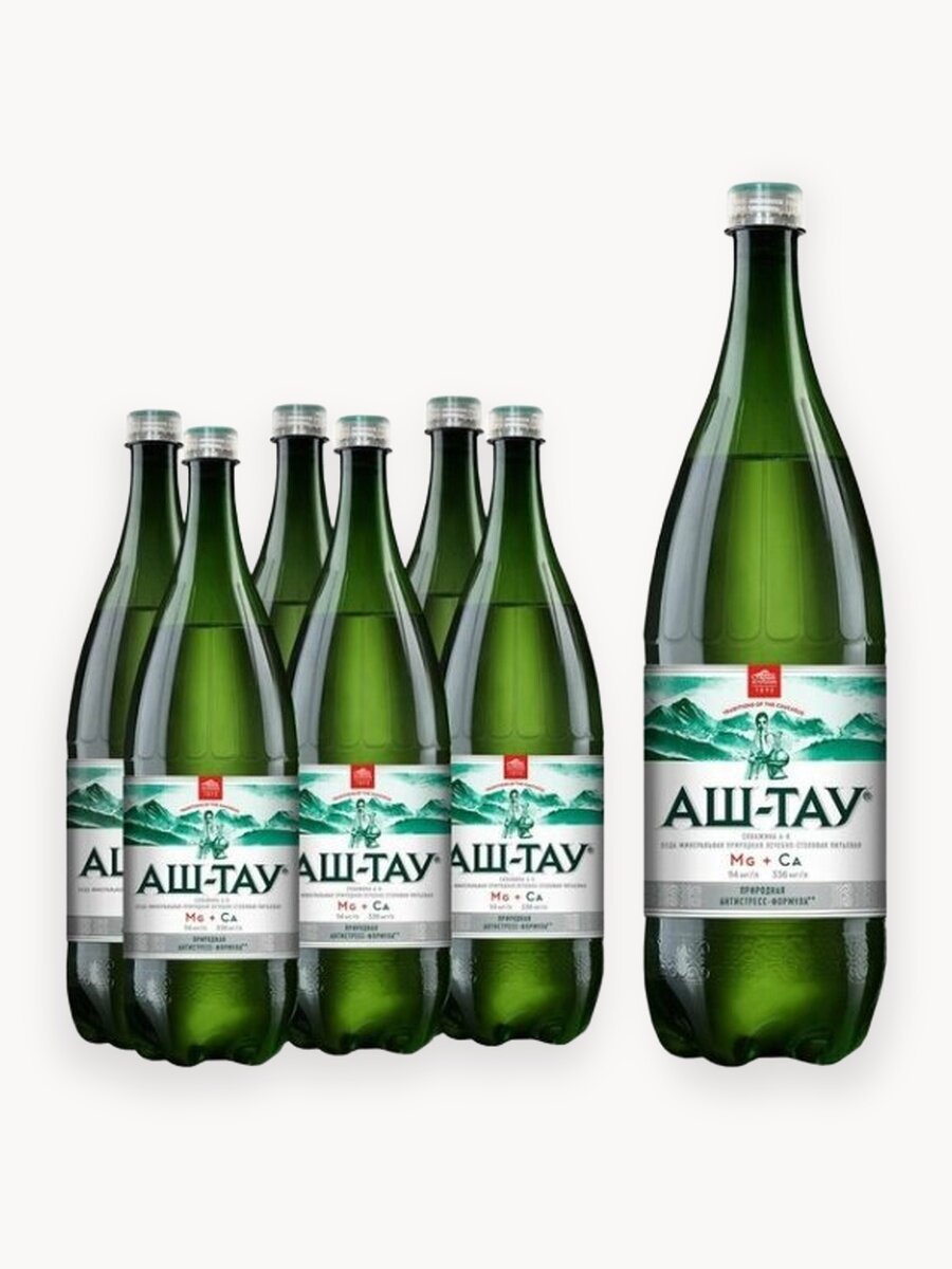 Вода минеральная Аш-тау газированная 1,5л ПЭТ (6 штук в упаковке)