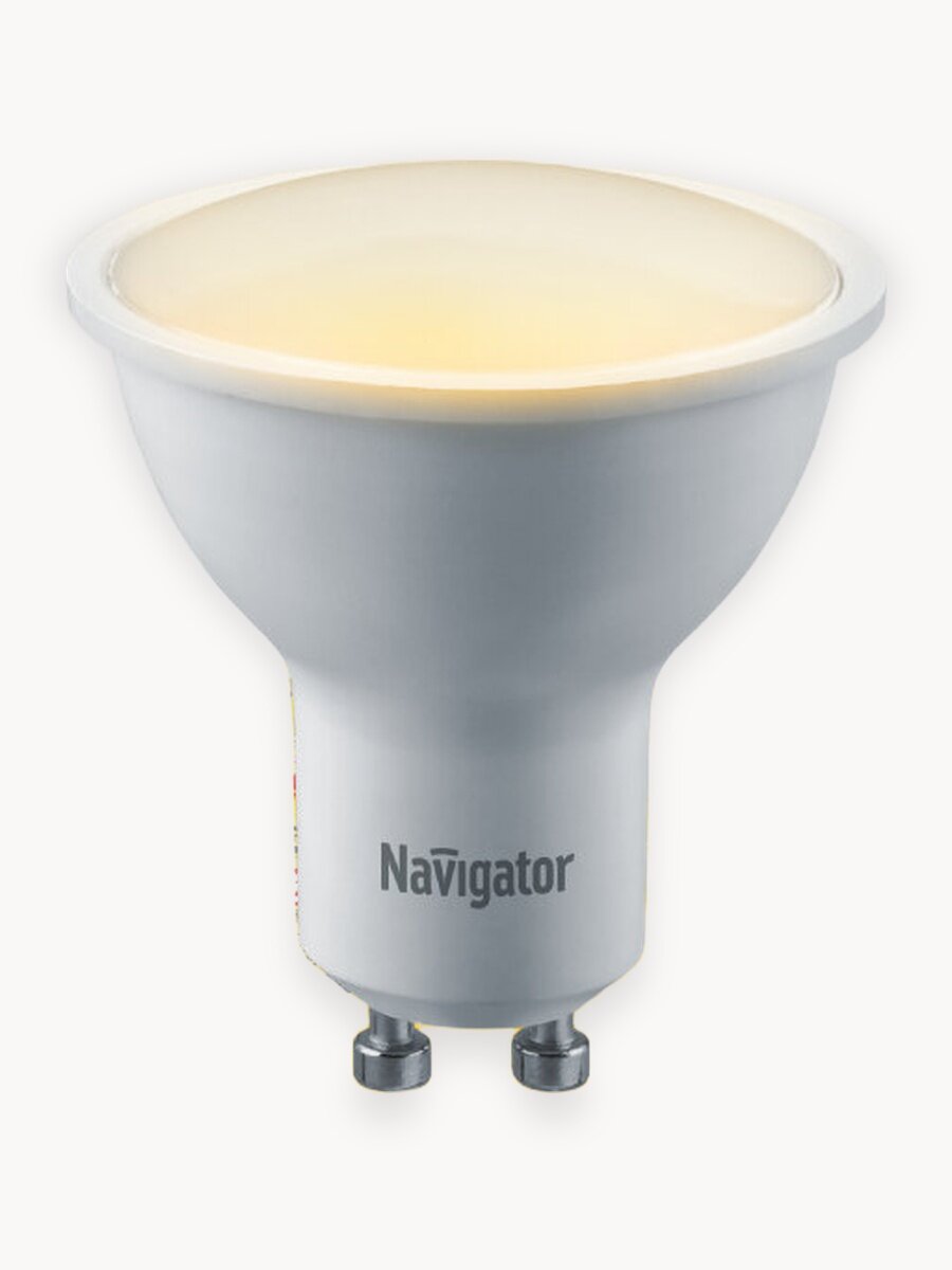Лампа светодиодная Navigator 94 264, 5 Вт, цоколь GU10, теплый свет 3000К, упаковка 10 шт.