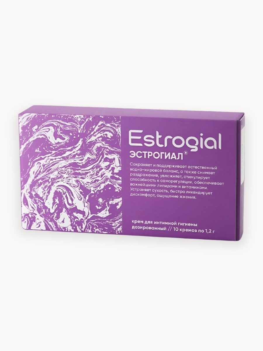 Эстрогиал крем для интимной гигиены 1.2 г. 10 капсул. Увлажнение и заживление