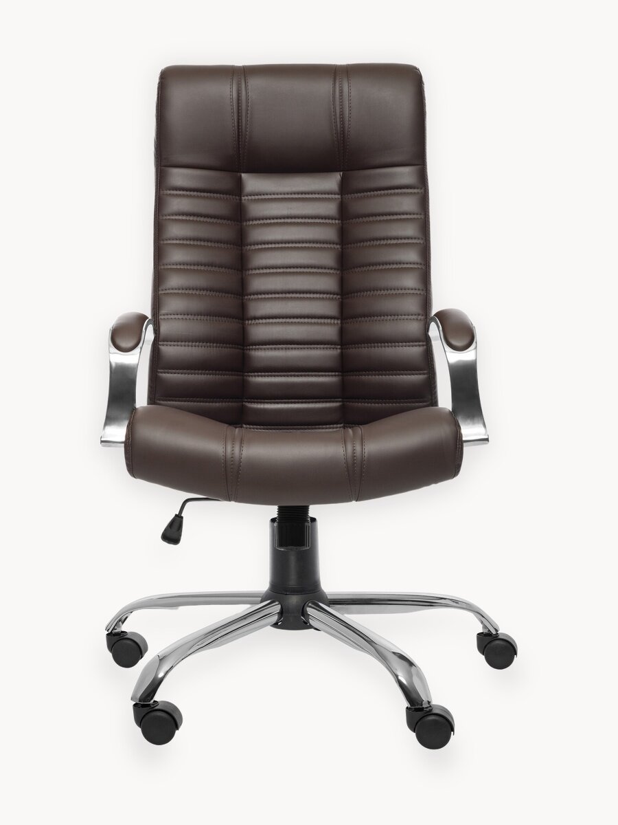 Кресло офисное Атлант-2 для руководителя, обивка: искусственная кожа, цвет: коричневый