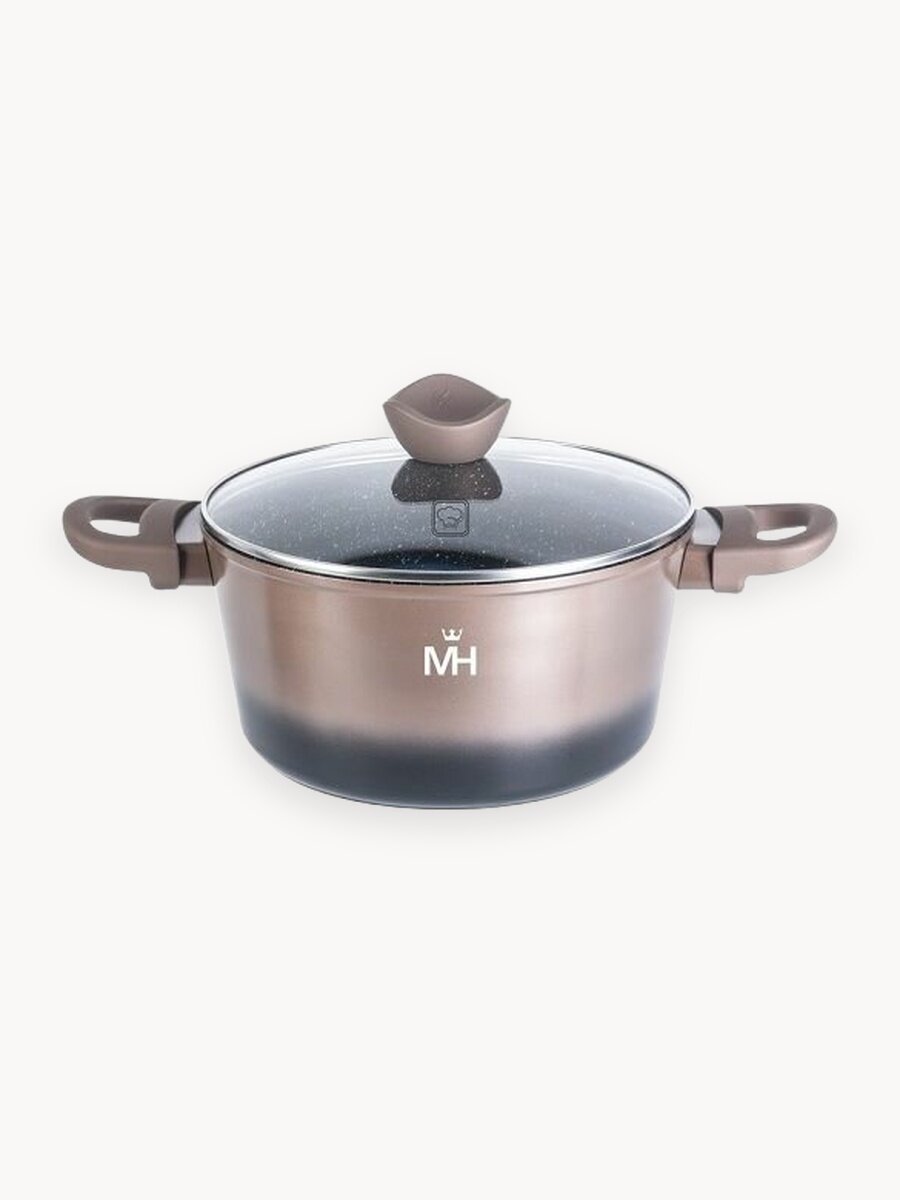 Кастрюля Mercury Haus MRKT5454466798, алюминий, мраморное антипригарное покрытие, 4,3л 24*12см
