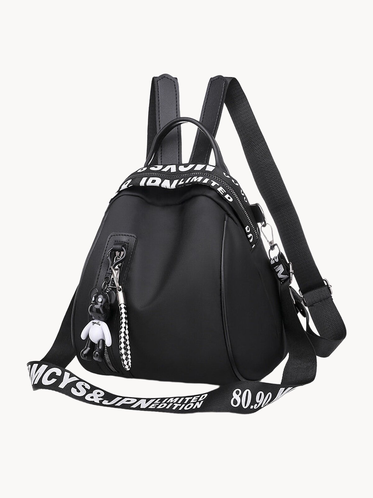 Городский рюкзак на молнии S-MAX из непромокаемой ткани с анатомическими регулируемыми лямками для школы, офиса и путешествий, черный