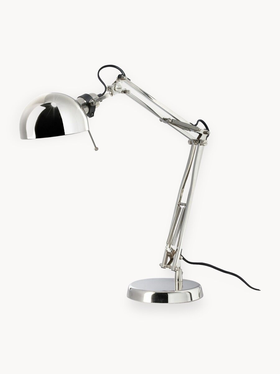 Лампа настольная икеа никелированная для школьника / Светильник офисный настольный направленный IKEA FORSA