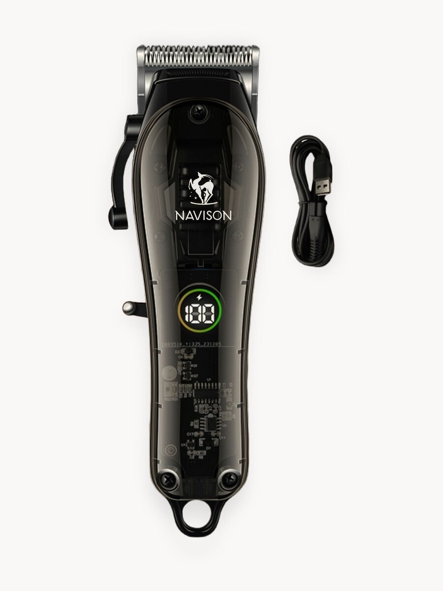 Профессиональная машинка для стрижки собак и кошек, беспроводной триммер для животных, 8 Ватт чёрная