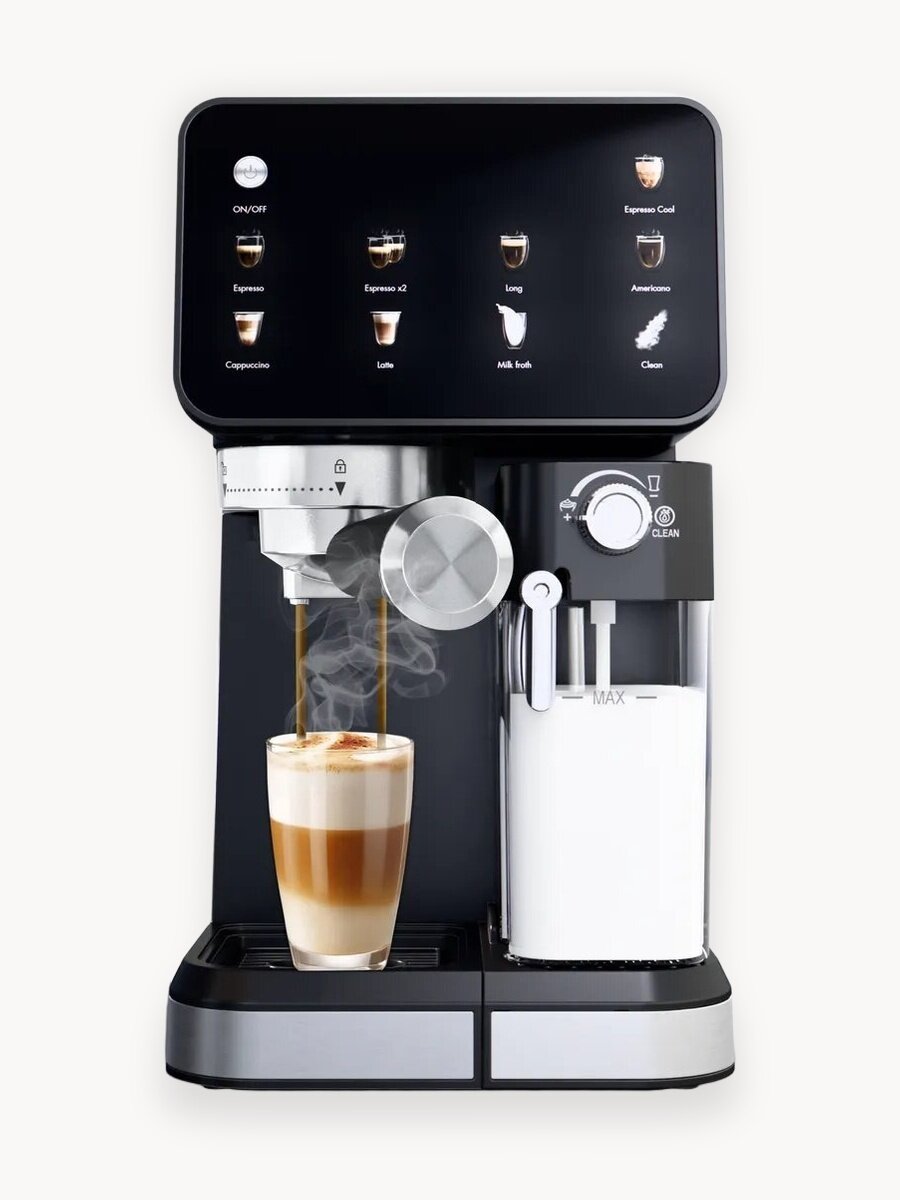 Рожковая кофемашина MOOCHI, с автоматическим капучинатор, мощная помпа 20 бар, 11 напитков