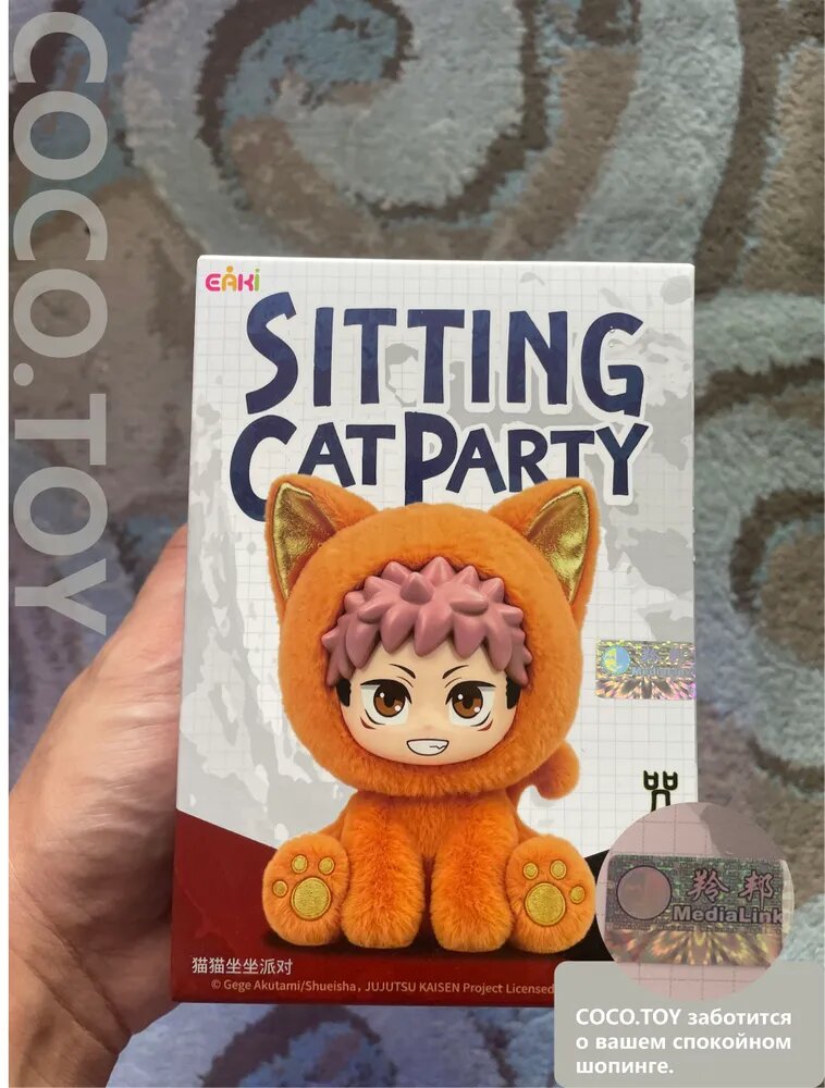 Jujutsu Kaisen Sitting Cat Party Аниме Игрушка сюрприз Blind Box Eaki Top Toy COCO.TOY