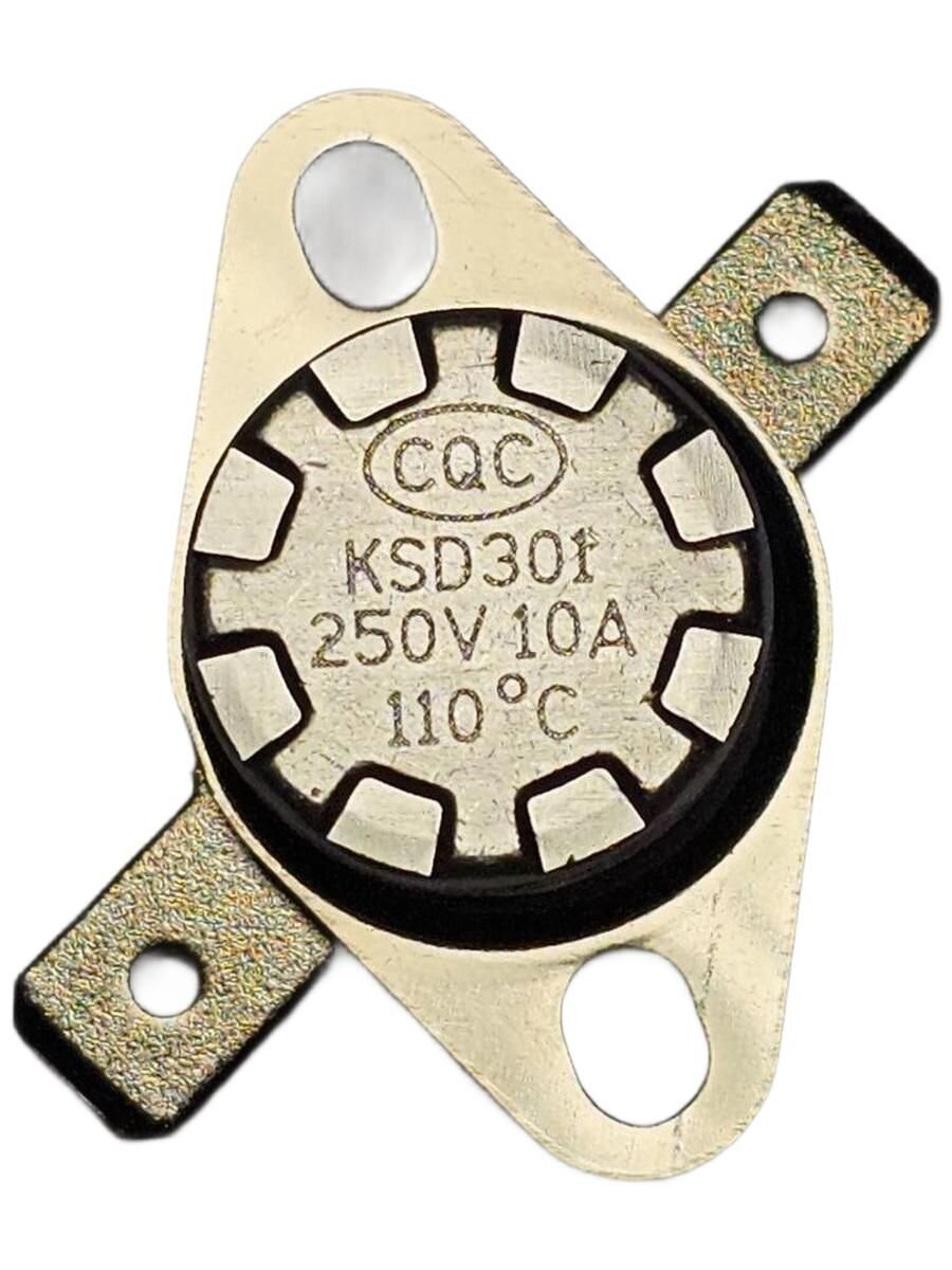 Термостат KSD301, 110 С, 10А, 250В, NC, с подвижным фланцем