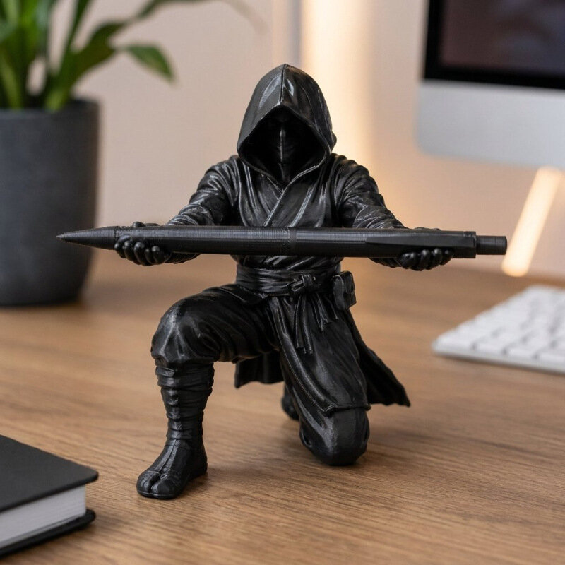 Новый держатель для ручек в форме ниндзя, напечатанный на 3D-принтере, креативный настольный декоративный элемент, многофункциональный органайзер для канцелярии.