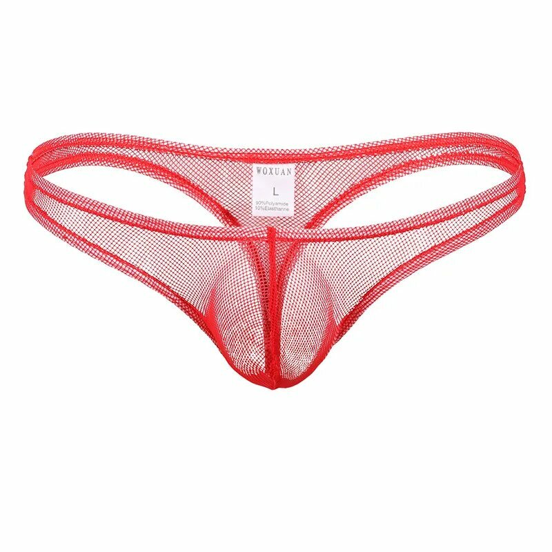 Мужские стринги Red, M, дышащие, прозрачные