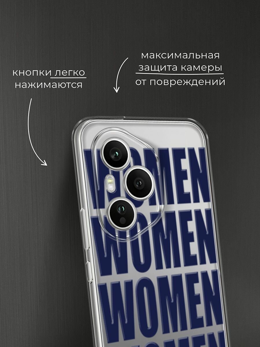 Силиконовый чехол на Honor 400 Pro / Хонор 400 Про с принтом Woman blue — фото 1