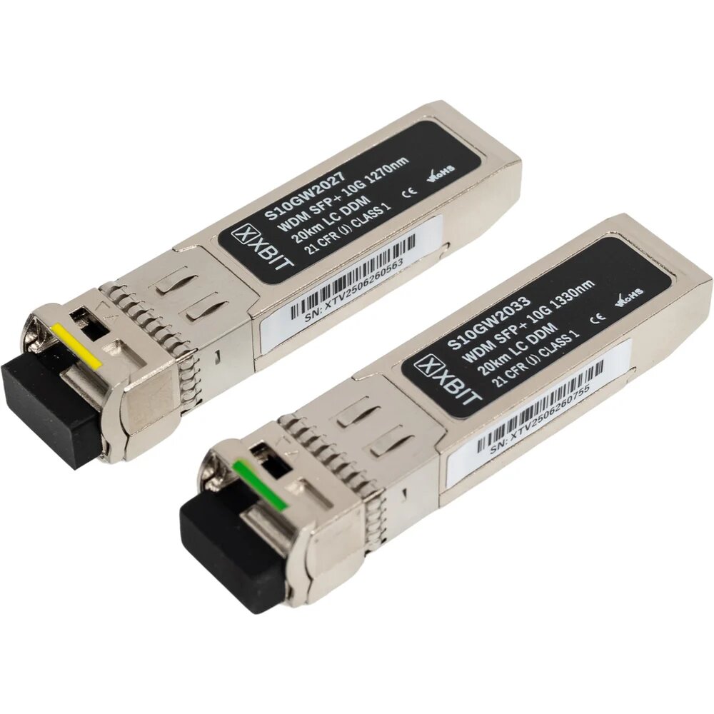 Комплект модулей SFP+ XBIT 10G WDM 1330нм/1270нм LC 20км 2 шт S10GW2027/33K2