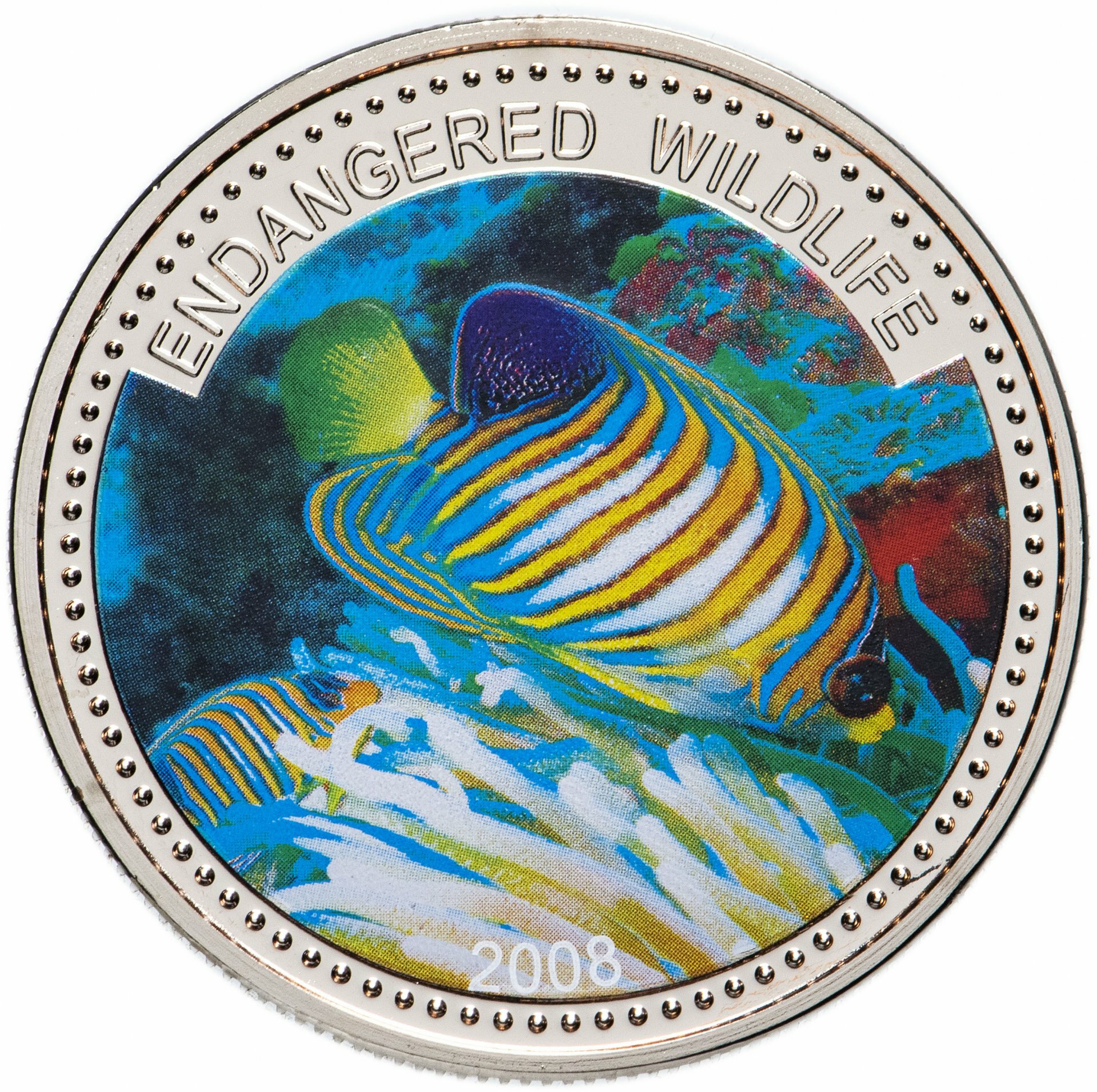 Палау 1 доллар 2008 "Подводный мир - Вымирающие виды - Рыба type 1", Мельхиор медь-никель, в сохранности PL