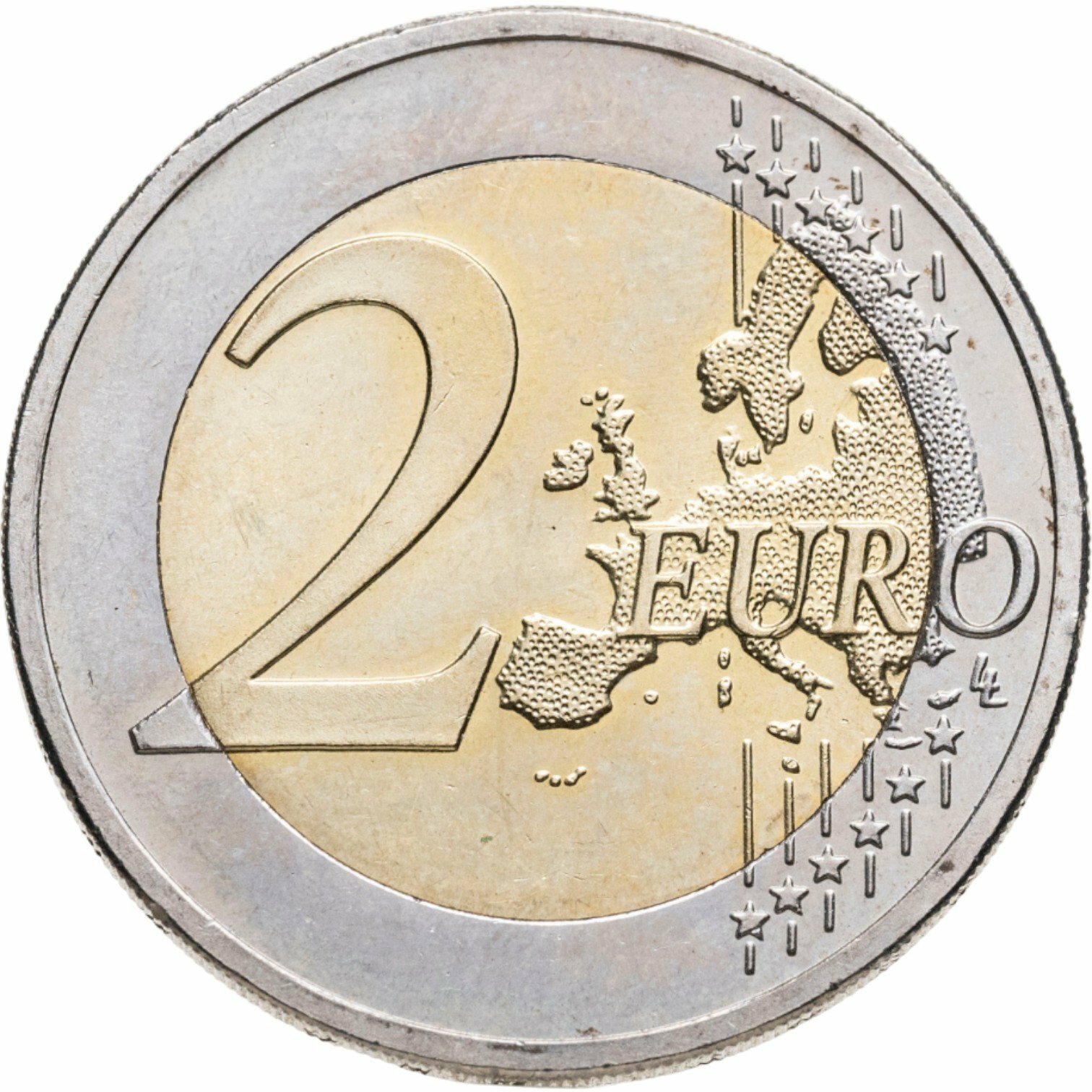 Германия 2 евро 2012 F "10 лет евро", Биметалл, в сохранности AU