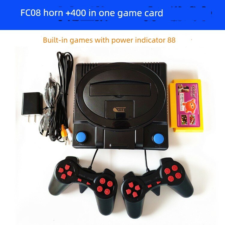 Ретро NES Classic игровая консоль 8-бит для телевизора FH08 Horn Edition с карtridge 400 в 1, красно-белый дизайн