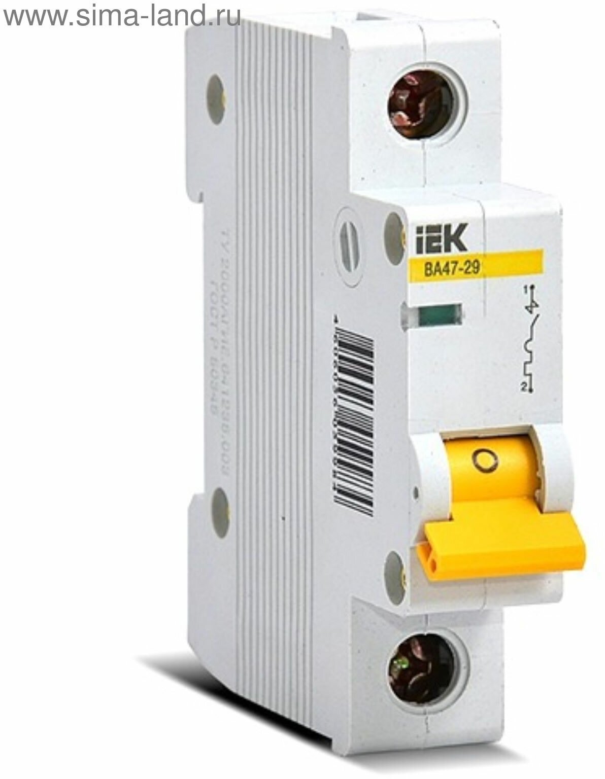 Выключатель автоматический IEK MVA20-1-025-C, 1п, C 25 А, ВА 47-29, 4.5кА